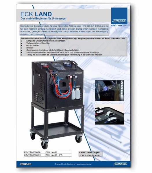 Ecotechnics ECK Land – Mobiles Klimaservicegerät für PKW & LKW